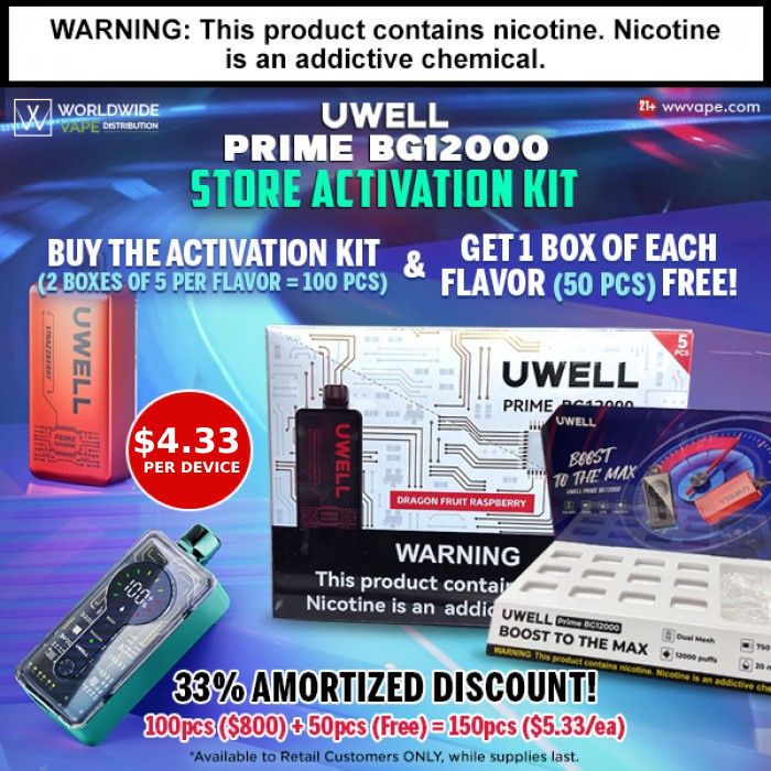 Prime BG12000 Store Activation Kit (100 + 50 = 150)