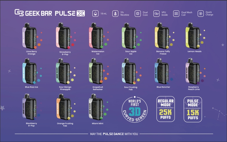 Geek Bar Pulse X: Now Available at Worldwide Vape | 15 New Flavors